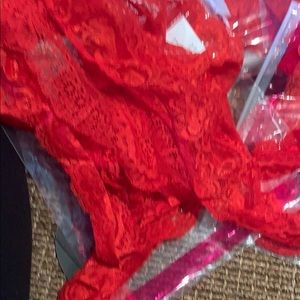 Intimates & Sleepwear | Red Lace Bodysuit | Poshmark
